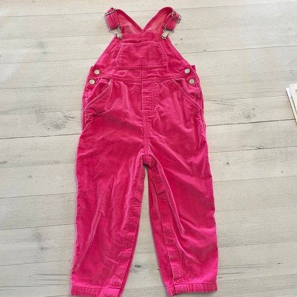 Unique Vintage | Bottoms | Vintage Velour Bright Pink Girls Overalls 4t | Poshmark